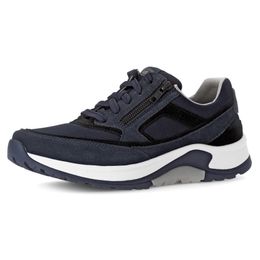 Keilsneaker ROLLINGSOFT, Herren, Gr. 10,5 (45), schwarz (dunkelblau, schwarz), Mesh, Veloursleder, Schuhe, Schn&uuml;rschuh, Halbschuh, Freizeitschuh, Au&szlig;enrei&szlig;verschluss, G-Weite