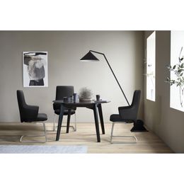 Polsterstuhl stressless "Laurel", grau (charcoal dinamica, schwarz matt), B:58cm H:105cm T:60cm, Microfaser DINAMICA (88% Polyester, 12% Polyurethan), St&uuml;hle, Polsterstuhl, High Back mit Armlehne, Gr&ouml;&szlig;e L, mit Beinen aus Stahl in Schwarz matt