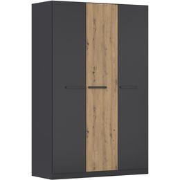 Dreht&uuml;renschrank Rauch "Kleiderschrank Schrank Garderobe Garderobenschrank Stauraumwunder MODI", grau (graumetallic, eiche artisan), B:136cm H:210cm T:54cm, Holzwerkstoff, Schr&auml;nke, Dreht&uuml;renschrank, optional mit Spiegel MADE IN GERMANY