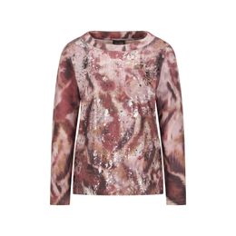 Print-Shirt GOLDNER "Kurzgr&ouml;&szlig;e Langarm Printshirt, U-Boot-Ausschnitt", Damen, Gr. 23, bunt (bunt, gemustert), Obermaterial: 60% Polyester PES. 35% Baumwolle CO. 5% Elasthan EL., U-Boot-Ausschnitt, Shirts, U-Boot-Ausschnitt