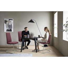 Polsterstuhl stressless "Laurel", rot (bordeaux batick, chrom gl&auml;nzend), B:53cm H:105cm T:60cm, Leder BATICK: BATICK ist ein leicht korrigiertes, durchgef&auml;rbtes und genarbtes M&ouml;belleder, bei dem die meisten Unebenheiten und Spuren in der Regel entfernt wurden., St&uuml;hle, Polsterstuhl, High Back, Gr&ouml;&szlig;e M, mit Beinen aus Stahl in Chrom gl&auml;nzend