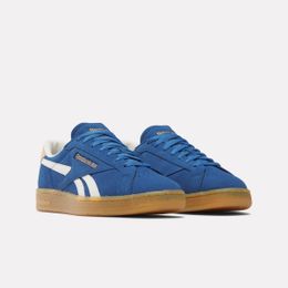 Sneaker Reebok CLASSIC "CLUB C GROUNDS UK", Damen, Gr. 44,5, blau (twilightblau, clay, chalk), Leder, Synthetik, Schuhe Sneaker
