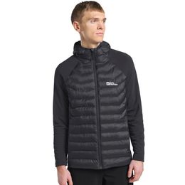 Hybridjacke Jack Wolfskin "ROUTEBURN PRO HYBRID M", Herren, Gr. L (52), schwarz, Obermaterial: 100% Polyester. Futter: 100% Polyester. F&uuml;llung: 100% Polyester, Jacken