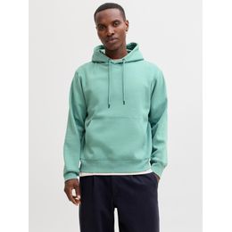 Jack & Jones Kapuzensweatshirt JACK & JONES "JJESTAR BASIC SWEAT HOOD NOOS", Damen, Gr. XL, mineral blau, angeraute Sweatware, Obermaterial: 70% Baumwolle, 30% Polyester, unifarben, relaxed fit, Rundhals, Rippb&uuml;ndchen, Sweatshirts, mit Rippb&uuml;ndchen