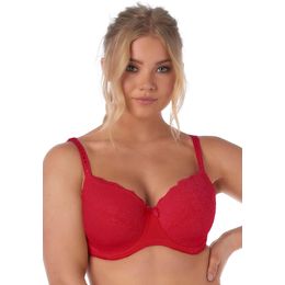 After Eden D-cup & up B&uuml;gel-BH "LOIS", Damen, Gr. 90, Cup F, rot, Spitze, Obermaterial: 87% Polyamid, 13% Elasthan, AFTER EDEN D-CUP & UP, unifarben, comfort fit, BHs B&uuml;gel-BH, verstellbare Tr&auml;ger, mit Schale, mit B&uuml;gel, mit Spitze, feminin