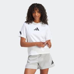 T-Shirt adidas Sportswear "W Z.N.E. TEE", Damen, Gr. XS, wei&szlig;, Obermaterial: 100% Baumwolle, Rundhals, Shirts T-Shirt