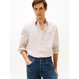 Langarmhemd Tommy Hilfiger "SOLID HERITAGE OXFORD Regular Fit SHIRT", Herren, Gr. M, N-Gr, safari canvas, Web, Obermaterial: 100% Baumwolle, Hemden