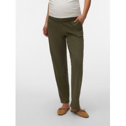 Schlupfhose MAMALICIOUS "MLIVY JRS PANTS NOOS", Damen, Gr. S (36), N-Gr, kalamata, Jersey, Obermaterial: 100% Baumwolle, unifarben, loose fit lang, Hosen Schlupfhose, Sommerhose