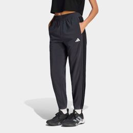 Damen Sporthose "WE 3S WOVEN PT"carbon, schwarz, Gr. L, adidas Performance, Obermaterial: 87% Polyester, 13% Elasthan, Hosen