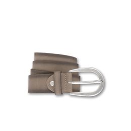 Bernd G&ouml;tz Lederg&uuml;rtel BERND G&Ouml;TZ "Lederg&uuml;rtel mit dekorativer, fl&auml;chiger Designschlie&szlig;e", Damen, Gr. 90, schlamm, Rindsleder, G&uuml;rtel Lederg&uuml;rtel