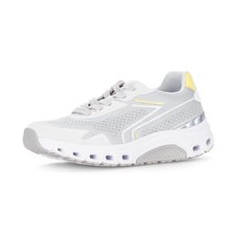 Plateausneaker ROLLINGSOFT, Damen, Gr. 39, hellgrau, limette, Textil, Schuhe Plateausneaker, Freizeitschuh, Halbschuh, Schn&uuml;rer mit Reflektor-Bes&auml;tzen, G-Weite