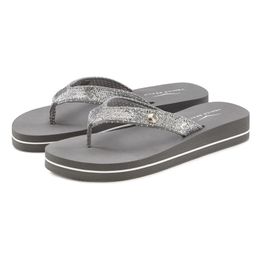 Badezehentrenner Venice Beach "Sandale, Badeschuh, Badelatsche, Flip Flop, Badeschlappe, Pantolette", Damen, Gr. 41, grau, Obermaterial: 100% Textilmaterial. Decksohle: 100% Synthetik. Futter: 100% Textilmaterial. Laufsohle: 100% Synthetik, Glitzer, unifarben, Schuhe, Zehentrenner mit wasserabweisender und leichter Sohle VEGAN
