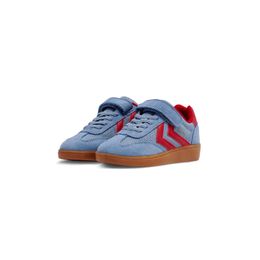Sneaker Hummel "VM78 CPH JR", M&auml;dchen, Gr. 32, faded denim, crimson, Leder, Mesh, Schuhe Sneaker, mit EVA-D&auml;mpfung