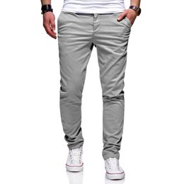 Chinohose behype "Heritage", Herren, Gr. 31, L&auml;nge 30, grau, 98% Baumwolle, 2% Elasthan, Hosen Chinohose, im Slim -Fit-Schnitt