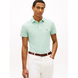 Poloshirt Tommy Hilfiger "1985 SLIM POLO", Herren, Gr. L, crushed mint, Piqu&eacute;, Obermaterial: 96% Baumwolle, 4% Elasthan, Shirts, Markenstickerei, aus Baumwoll-Piqu&eacute;
