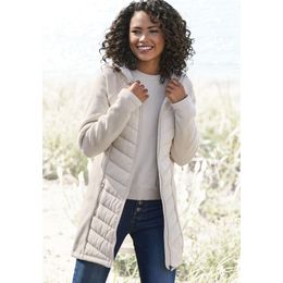 Steppjacke Vivance, Damen, Gr. 42, beige, Fleece, Obermaterial: 100% Polyester. Futter: 100% Polyester. F&uuml;llung: 100% Polyester, Jacken Steppjacke, mit Strickfleece-&Auml;rmeln
