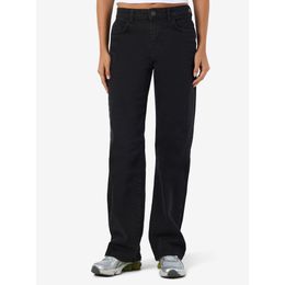 Straight-Jeans Noisy may "NMYOLANDA NW WIDE JEANS BLACK NOOS", Damen, Gr. 30, L&auml;nge 30, schwarz (schwarz denim), Denim/Jeans, Obermaterial: 99% Baumwolle, 1% Elasthan, unifarben, straight fit lang, Jeans Straight-Jeans, extra lang