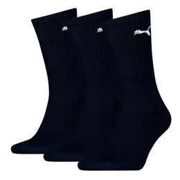 Socken Puma "Puma UNISEX CREW SOCK 3P", Herren, Gr. 35-38, blau (schwarz navy), Baumwollmischung, normal, Socken Socken, mit farblichem Logo