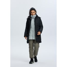 Steppmantel Icepeak "PAIVA", Damen, Gr. 46, basic schwarz, Obermaterial: 100% Polyester, M&auml;ntel Steppmantel, mit Daunenoptik, mit verstellbarer und abnehmbarer Kapuze, winddicht