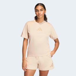 T-Shirt adidas Sportswear "W Z.N.E. TEE", Damen, Gr. L, crystal linen, Obermaterial: 100% Baumwolle, Rundhals, Shirts T-Shirt