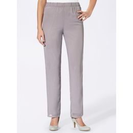 Palazzohose Classic Basics, Damen, Gr. 22, Kurzgr&ouml;&szlig;en, grau, 100% Polyester, unifarben, lang, Hosen Palazzohose