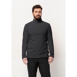 Stehkragenpullover Jack Wolfskin "TAUNUS HZ M", Herren, Gr. M (50), grau (phantom), Obermaterial: 100% Polyester, Pullover Stehkragenpullover