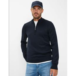 Strickpullover Brax "Style STEFFEN", Herren, Gr. M (50), navy, Strick, 44% Baumwolle, 29% Polyacryl, 27% Wolle, Pullover Strickpullover