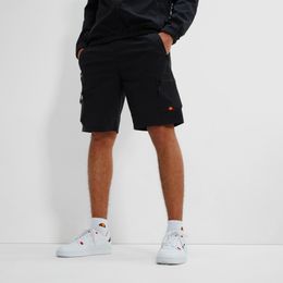 Cargoshorts Ellesse "BULLSEYE CARGO SHORT", Herren, Gr. S, N-Gr, schwarz, Twill, Obermaterial: 95% Polyamid, 5% Elasthan, unifarben, regular fit, Hosen, mit vielen Rei&szlig;verschlusstaschen