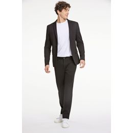 Anzug LINDBERGH, Herren, Gr. 54, N-Gr, schwarz, Web, Obermaterial: 75% Polyester, 22% Viskose, 3% Elasthan. Futter: 100% Polyester, unifarben, regular fit, Anz&uuml;ge, mit modernem Schnitt
