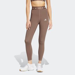 Trainingstights adidas Performance "TECHFIT 7/8-LEGGINGS", Damen, Gr. M, N-Gr, earth strata, Obermaterial: 73% Polyester, 27% Elasthan, 7/8-L&auml;nge, Hosen