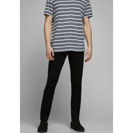 Jack & Jones Slim-fit-Jeans JACK & JONES "JJIGLENN JJICON JJ 619 50SPS NOOS", Herren, Gr. 31, L&auml;nge 32, schwarz (schwarz denim), Denim/Jeans, Obermaterial: 90% Baumwolle, 6% Polyester, 4% Elasthan, Abriebeffekte, slim fit lang, Jeans Slim-fit-Jeans, Baumwollmischung, slim fit