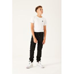 Cargohose Garcia, Jungen, Gr. 152, N-Gr, schwarz, Web, Obermaterial: 80% Baumwolle, 18% Polyester, 2% Elasthan, unifarben, regular fit kn&ouml;chellang, Hosen Cargohose, for BOYS