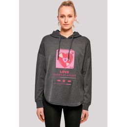 Kapuzenpullover F4NT4STIC "Love Oldies Playlist Valentinstag", Damen, Gr. L, grau (charcoal), Obermaterial: 100% Baumwolle, oversize, Pullover Kapuzenpullover, Premium Qualit&auml;t