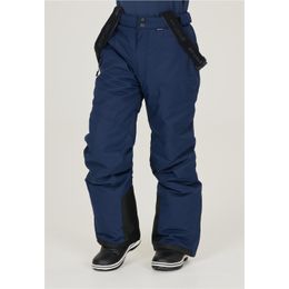 Skihose WHISTLER "Fairfax", M&auml;dchen, Gr. 128, EURO-Gr&ouml;&szlig;en, blau (dunkelblau), 100% Polyester, unifarben, lang, Hosen Skihose, mit wind- und wasserdichter Funktionsmembran