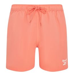 Badeshorts Reebok "Yale", Herren, Gr. L, N-Gr, orange (sunset coral), Microfaser, Polyester, clean, unifarben, Badehosen Badeshorts, mit Kordelzug und elastischem Bund, mit Logo, basic
