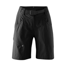 Fahrradhose Gonso "Mira Basic", Damen, Gr. 40, Normalgr&ouml;&szlig;en, schwarz, 90% Polyamid, 10% Elasthan, Hosen Fahrradhose, kurze Damen Radhose mit Sitzpolster, wasserabweisend, inkl. G&uuml;rtel