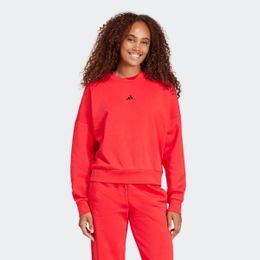 Sweatshirt adidas Sportswear "ESSENTIALS SMALL LOGO FEELCOMFY", Damen, Gr. XL, rot (pure ruby, schwarz), Obermaterial: 70% Baumwolle, 30% Polyester, Rundhals, angesetztes B&uuml;ndchen, Sweatshirts Sweatshirt