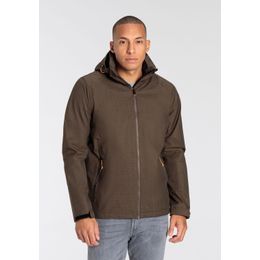 Funktionsjacke Killtec, Herren, Gr. XL, braun (dunkelschlam), Obermaterial: 100% Polyester. Futter: 100% Polyester. Netzfutter: 100% Polyester, mit verstellbarem Klettverschluss, Jacken Funktionsjacke, Wasserdicht & atmungsaktiv & abzippbarer Kapuze