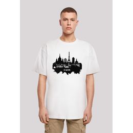 T-Shirt F4NT4STIC "PARIS SKYLINE OVERSIZE TEE", Herren, Gr. 4XL, wei&szlig;, Obermaterial: 100% Baumwolle, oversize, Rundhals, ohne B&uuml;ndchen, Shirts T-Shirt, Print