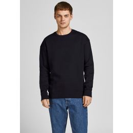 Jack & Jones Sweatshirt JACK & JONES "JJESTAR BASIC SWEAT CREW NECK NOOS", Herren, Gr. S, schwarz, angeraute Sweatware, Obermaterial: 70% Baumwolle, 30% Polyester, unifarben, loose fit normal, Rundhals, Rippb&uuml;ndchen, Sweatshirts Sweatshirt