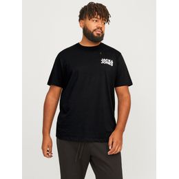 Jack & Jones PlusSize T-Shirt "JJECORP LOGO TEE SS O-NECK NOOS PLS", Herren, Gr. 4XL, schwarz, Single Jersey, Obermaterial: 100% Baumwolle, JACK & JONES PLUSSIZE, bedruckt, Basic, regular fit normal, Rundhals, gerader Abschluss, Shirts T-Shirt, Baumwolle, regular fit
