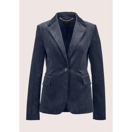 Madeleine Mode Jerseyblazer MADELEINE "Cordblazer Klassischer Cordblazer mit Reverskragen", Damen, Gr. 44, blau (marine), Obermaterial: 98% Baumwolle CO. 2% Elasthan EL., Modern, normal, Blazer, Cord