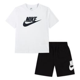 T-Shirt & Shorts Nike Sportswear "CLUB TEE & SHORT SET", M&auml;dchen, Gr. 116 (6), schwarz, wei&szlig;, Obermaterial: 60% Baumwolle, 40% Polyester, KOB Set-Artikel, f&uuml;r Kinder, 2-teiliges Set, f&uuml;r Sport und Bewegung