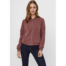 V&eacute;ro Moda Bomberjacke VERO MODA "VMCOCO L/S BOMBER NOOS", Damen, Gr. M, bunt (rose braun), Web, Obermaterial: 96% Polyester, 4% Elasthan, unifarben, regular fit normal, Rundhals, Rippb&uuml;ndchen, Jacken Bomberjacke, in modisch kurzer Form, mit Stretch