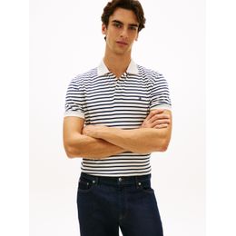 Poloshirt Tommy Hilfiger "LIQUID COTTON REGULAR SEASONAL", Herren, Gr. L, ivory petal, carbon navy, Jersey, Obermaterial: 100% Baumwolle, normal h&uuml;ftlang, Rippb&uuml;ndchen, Shirts, mit Logostickerei