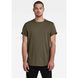 G-Star Raw Kurzarmshirt G-STAR "Lash", Herren, Gr. S, braun (combat), Jersey, Obermaterial: 100% Baumwolle, unifarben, normal h&uuml;ftbedeckend, Rundhals, Umschlagsaum, Shirts, Rundhals, Logoapplikation