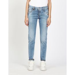 Relax-fit-Jeans Gang "94GERDA", Damen, Gr. 32, N-Gr, worn blau denim, Denim/Jeans, Obermaterial: 98% Baumwolle, 2% Elasthan, relaxed fit lang, Jeans, elastische Denimqualit&auml;t f&uuml;r hohen Tragekomfort