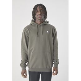 Kapuzensweatshirt Cleptomanicx "Hooded Embro Gull 2", Herren, Gr. L, gr&uuml;n (dunkelgr&uuml;n, gr&uuml;n), 100% Baumwolle, bestickt, normal, ohne Ausschnitt, Sweatshirts, im klassischen Design