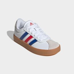 Sneaker adidas Sportswear "VL COURT 3.0", Kinder, Gr. 35, wei&szlig; (cloud wei&szlig;, royal blau, better scarlet), Leder, Synthetik, Schuhe Sneaker, inspiriert vom Design des adidas samba, f&uuml;r Kinder