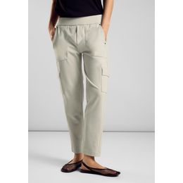 Cargohose Street One, Damen, Gr. 46, L&auml;nge 28, grau (dolomite stone), Stoff, 82% Polyester, 18% Elasthan, unifarben, comfort fit lang, Hosen Cargohose, softer Materialmix